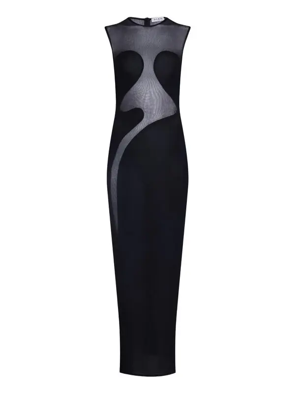Alaïa Knit Molded Bodycon Maxi Dress - Black