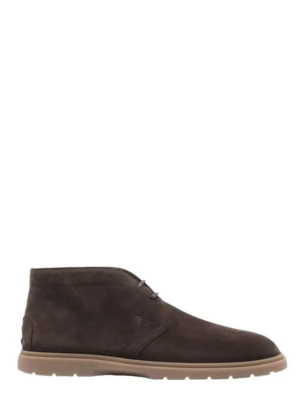 TOD'S Round Toe Lace-up Ankle Boots - Black