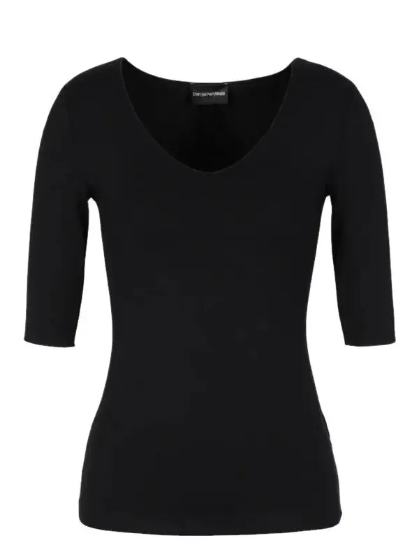 Emporio Armani Stretch V-neck T-shirt - Black