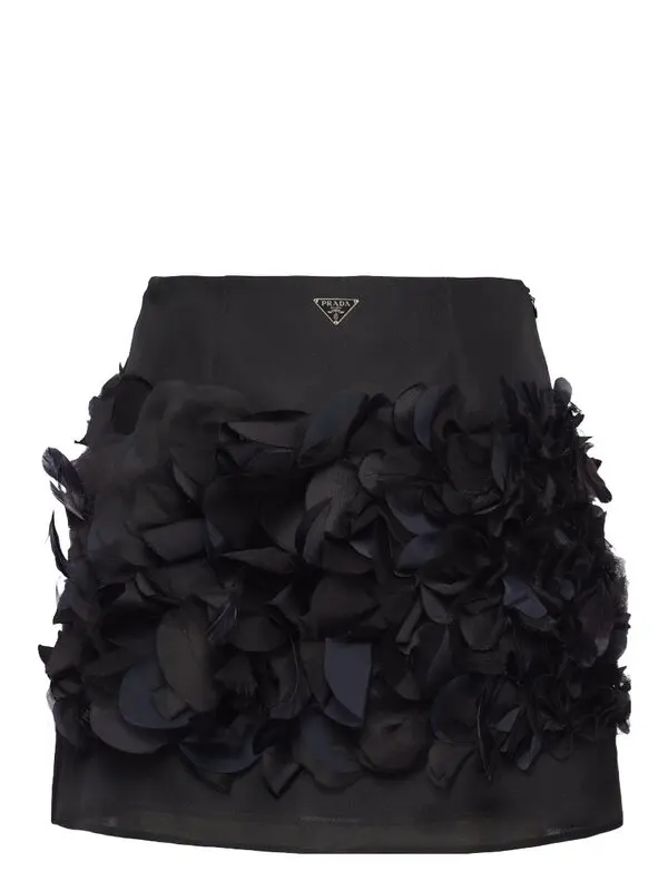 Prada Embellished Mini Skirt - Black