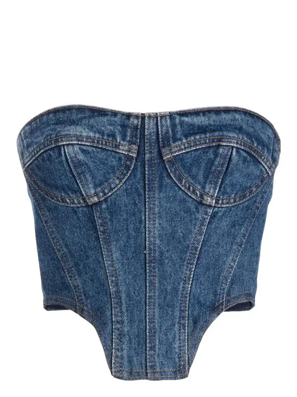 David Koma Denim Corset Top - Blue