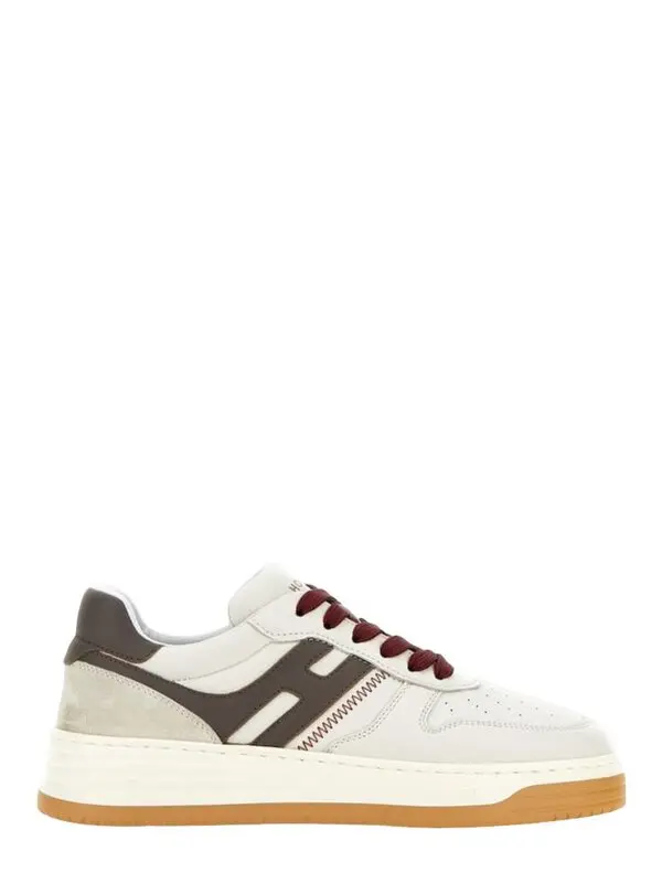 Hogan H630 Logo Patch Lace-up Sneakers - White