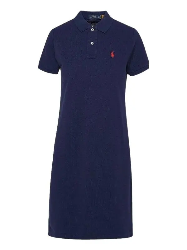 Polo Ralph Lauren Logo Embroidered Short Sleeve Polo Dress - Black