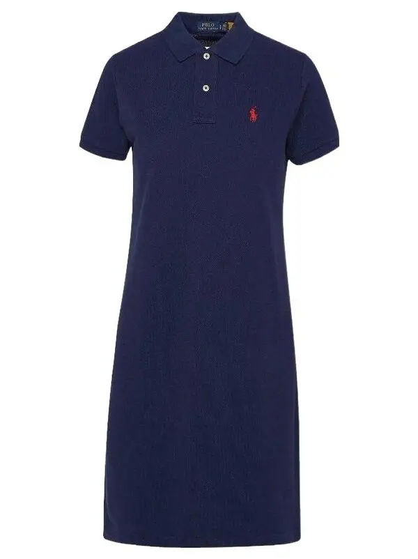 Polo Ralph Lauren Embroidered Logo Polo Dress - Black