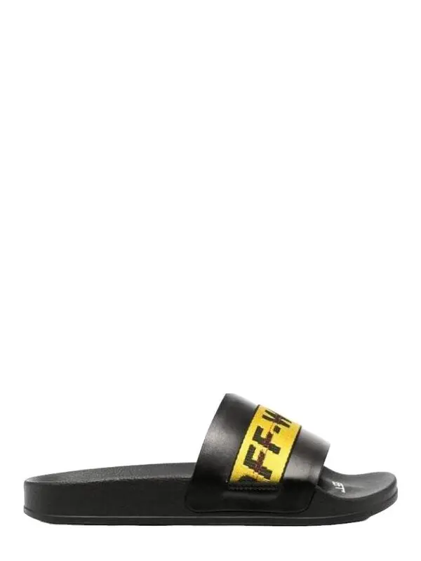 Off-White Logo Ribbon Detail Slides - Black