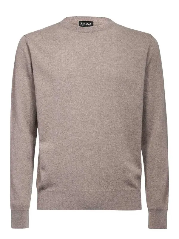 Zegna Long-sleeved Round Neck Sweater - Nude