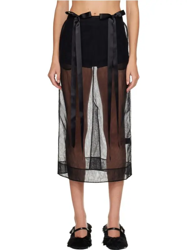 Simone Rocha Sheer Tulle Skirt - Black