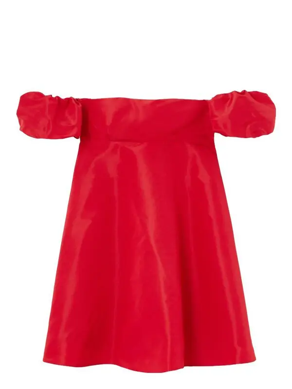 Valentino Garavani Off-shoulder Silk Minidress - Red