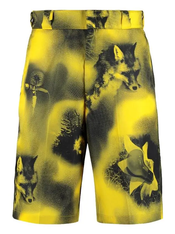 Prada Graphic-printed Bermuda Shorts - Yellow