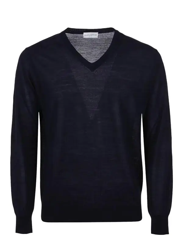 BALLANTYNE V-neck Wool Jumper - Black