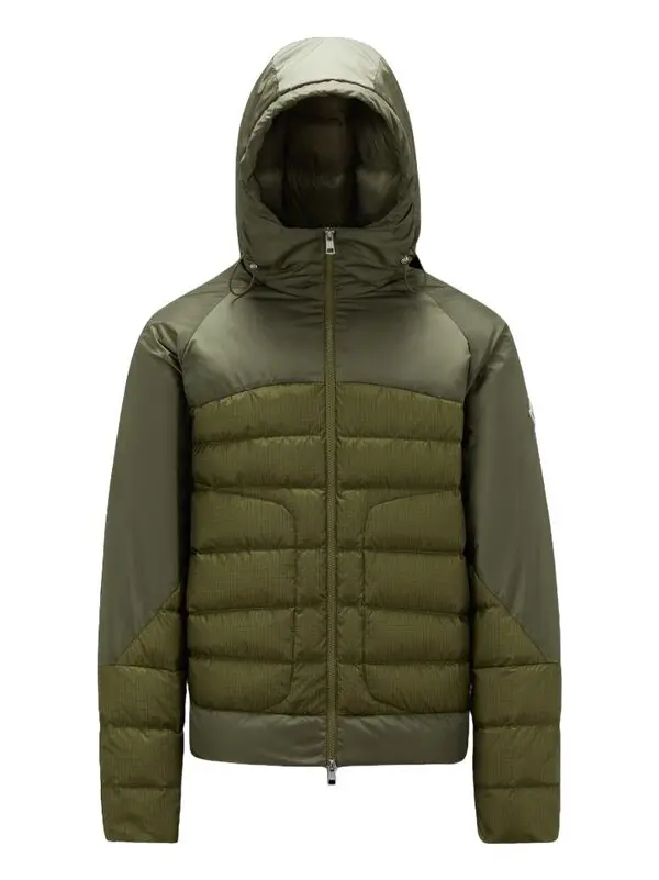 Moncler Panelled Zip-up Puffer Jacket - Dark Green