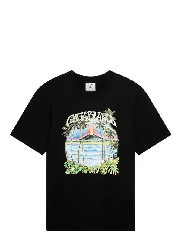 Casablanca Volcano Print T-shirt - Black