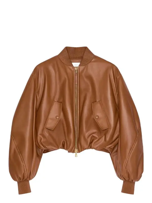 Givenchy Cropped Cocoon Bomber Jacket - Tan