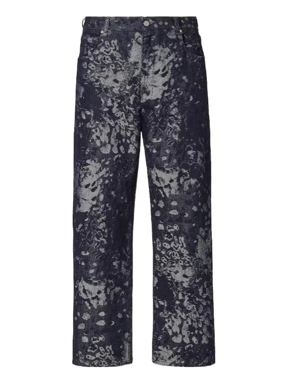 Fendi Straight-leg Jacquard Jeans - Blue