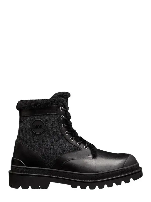Dior Explorer Ankle Boots With Oblique Print - Black