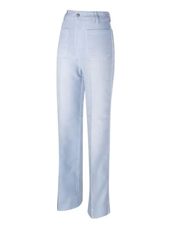 Victoria Beckham Patch Pocket Jeans - Sky Blue