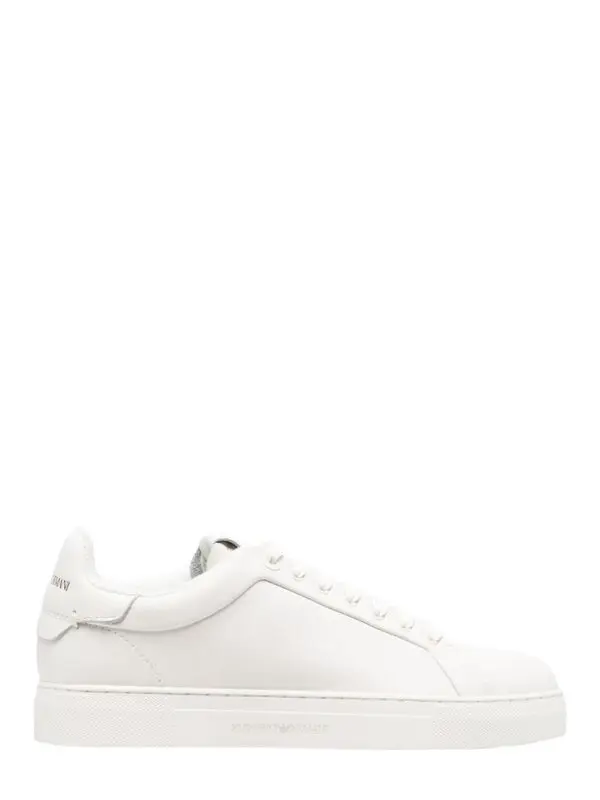 Emporio Armani Round Toe Lace-up Sneakers - White