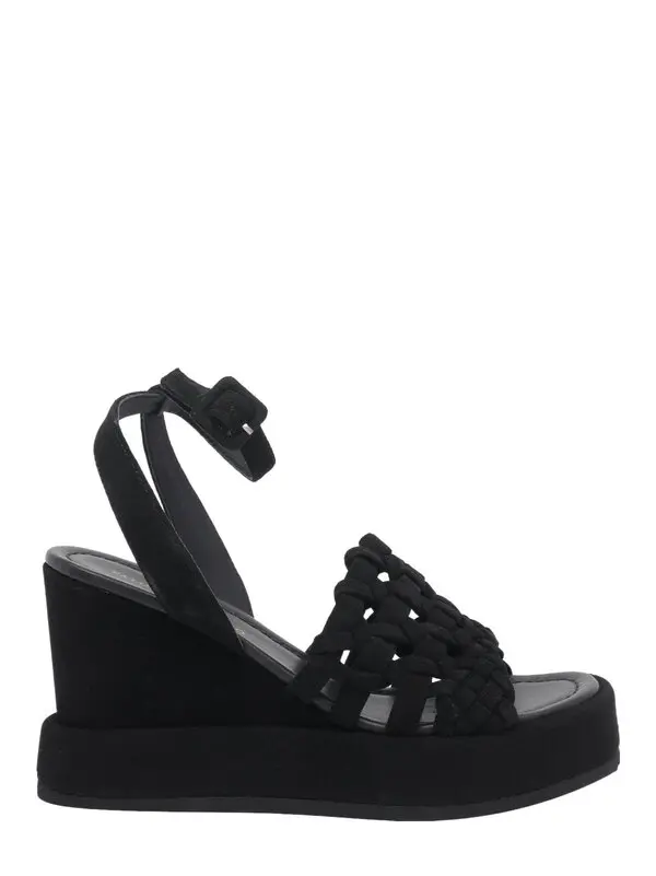 PALOMA BARCELO Wedge Buckle Sandals - Black