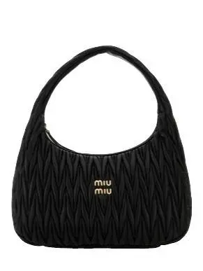 Miu Miu Logo Shoulder Bag - Black