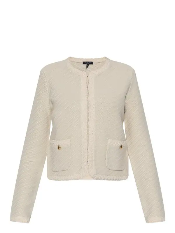 RAG  BONE Rag & Bone Textured Jacket With Patch Pockets - Cream