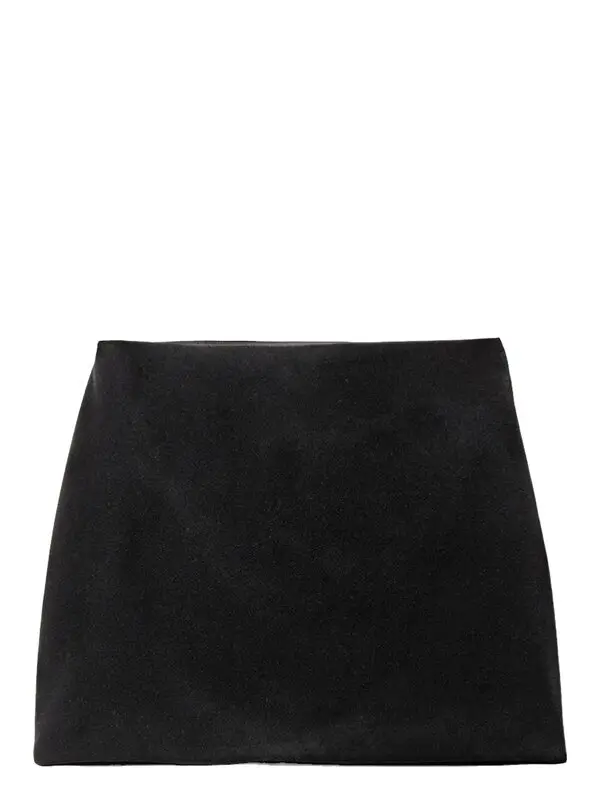 Miu Miu Embroidered Logo Zip-up Mini Skirt - Black