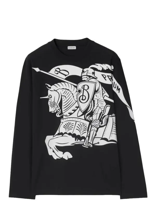 Burberry Ekd Crewneck Long Sleeved T-shirt - Black