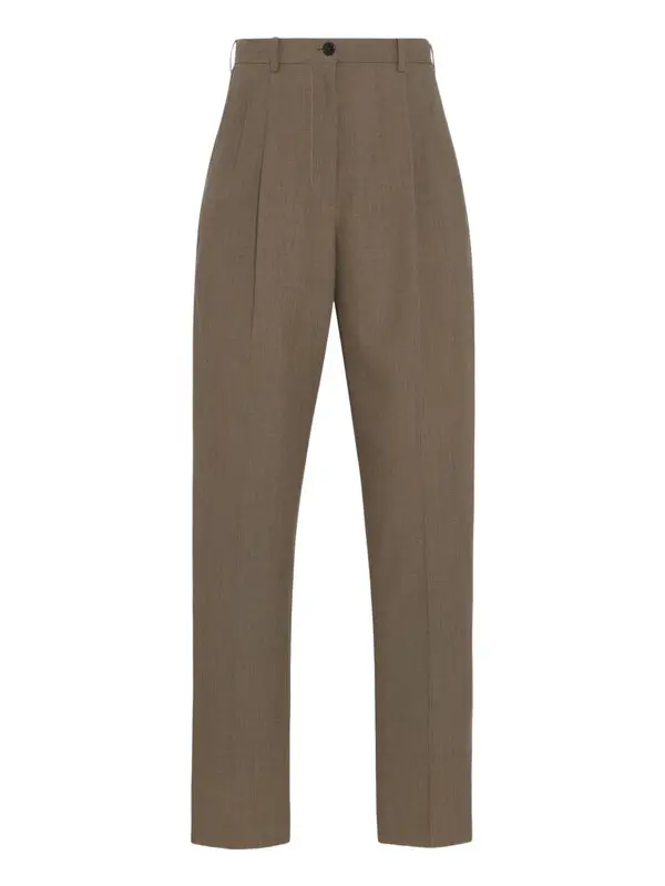 THE ROW Bryce Trousers In Wool And Silk - Brown