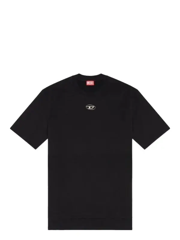 DIESEL® Oval D Logo-plaque Cotton T-shirt - Black