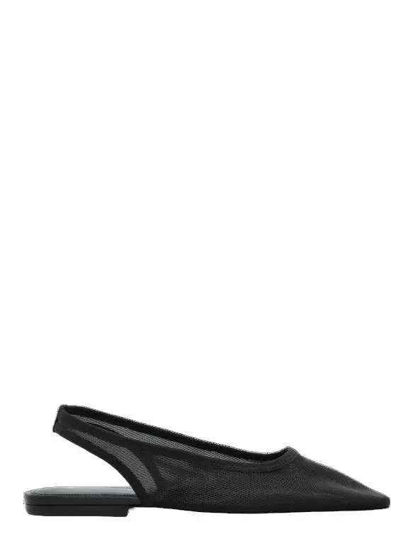 Dries Van Noten Round Toe Mesh Slingbacks - Black