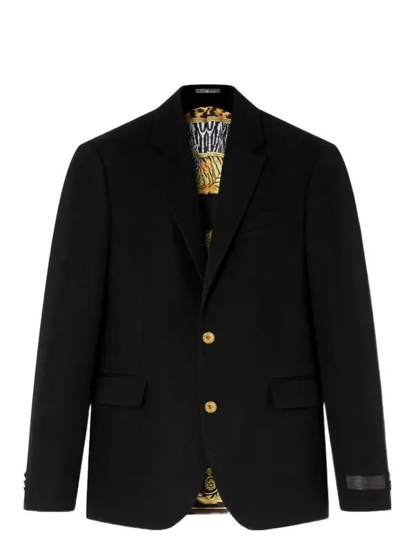 Versace Notched Lapel Blazer - Black
