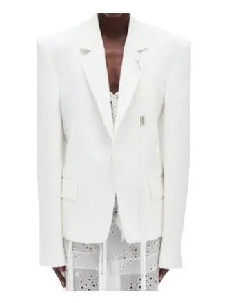 ANN DEMEULEMEESTER White Broderie Susa Blazer - Natural White