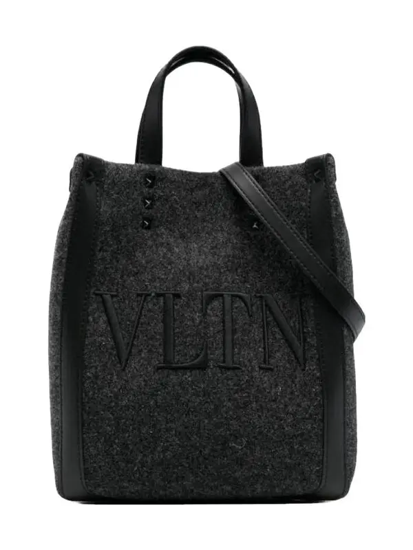 Valentino Garavani Rockstud Embellished Logo Tote Bag - Black