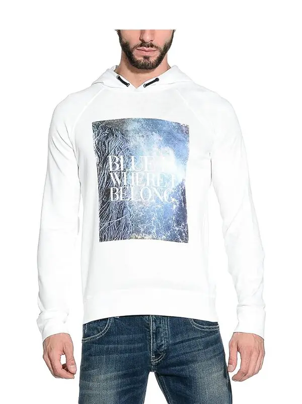 Emporio Armani Printed Hooded Sweater - White