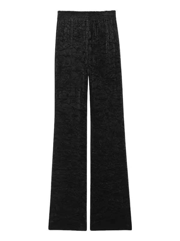 Saint Laurent Wide-leg Velvet Trousers - Black