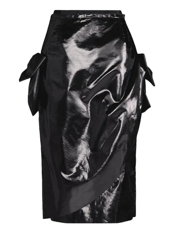 MAISON MARGIELA Asymmetrical Midi Skirt With Bow Detail - Black