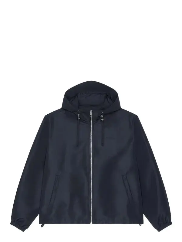 Givenchy Embroidered Zip-up Windbreaker With Hood - Navy