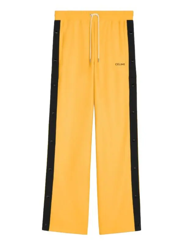 Celine Double-sided Plain Knitted Button Sweatpants - Orange