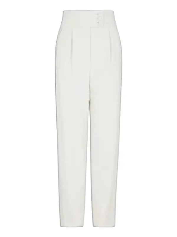Giorgio Armani High-waisted Pleated Trousers - White