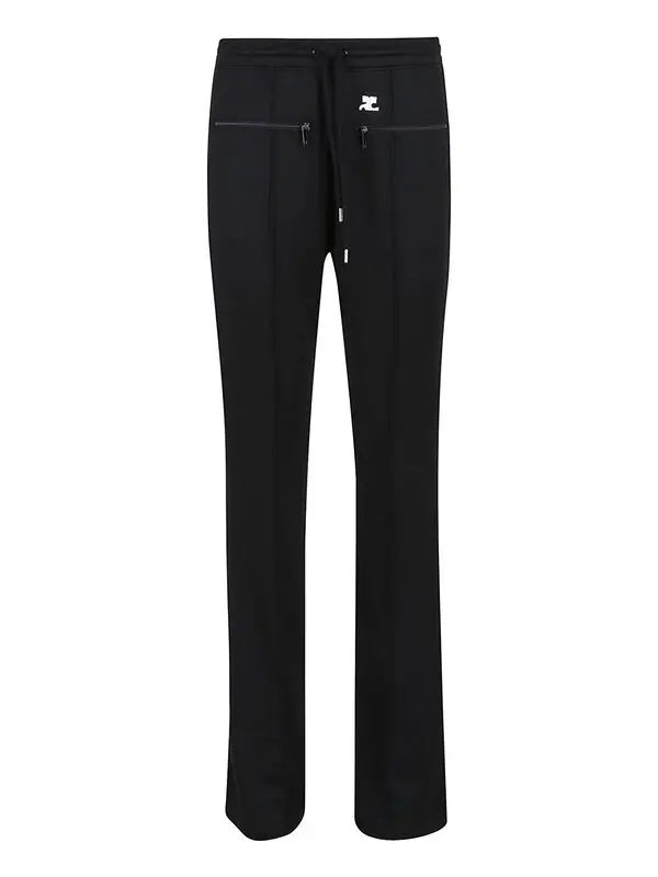COURREGES Courrèges Interlock Drawstring Bootcut Pants - Black
