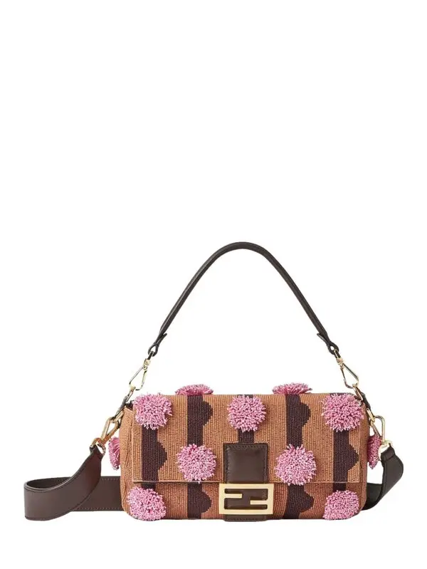 Fendi Baguette Dots Beaded Bag With Pom-poms - Color