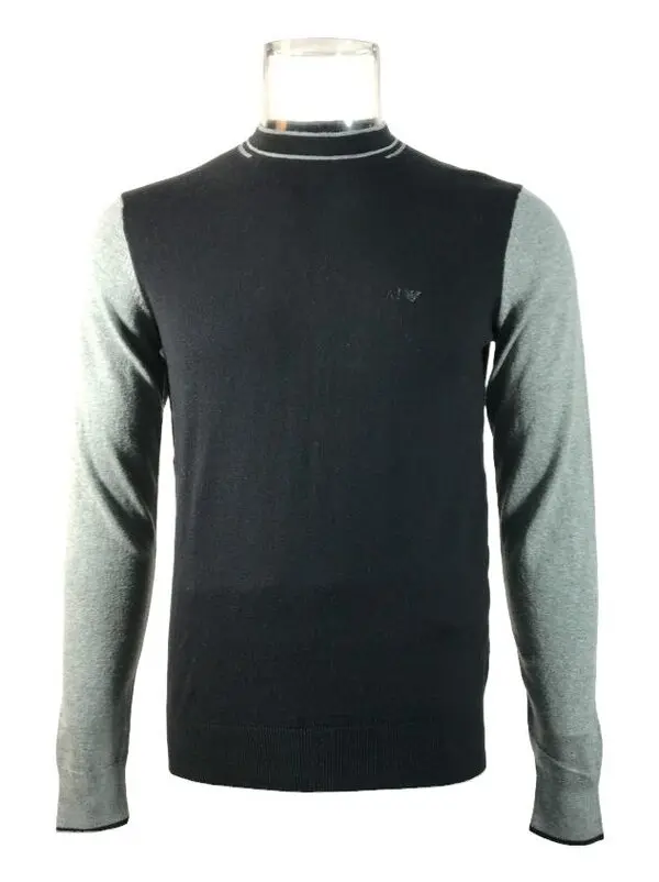 Emporio Armani Crew Neck Long Sleeve Sweater - Black