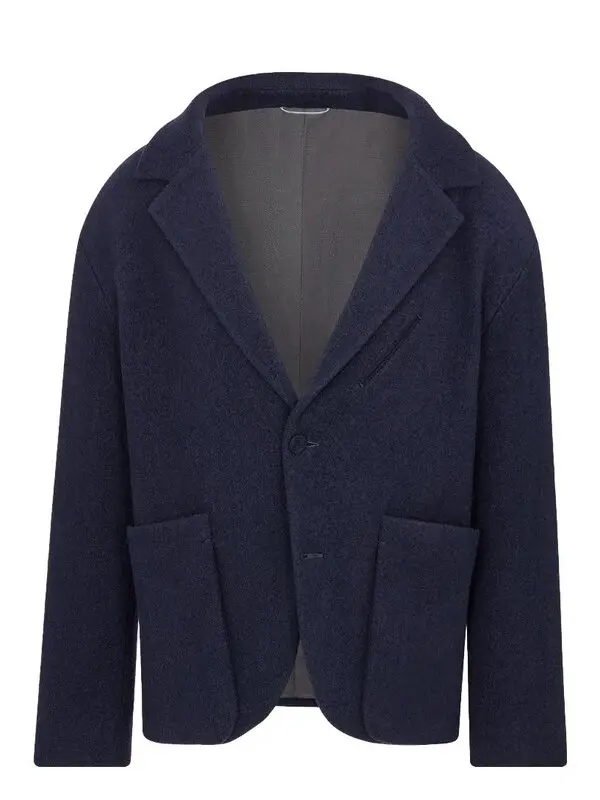 Dior Off-the-shoulder Jacket With Angled Lapels - Dark Blue