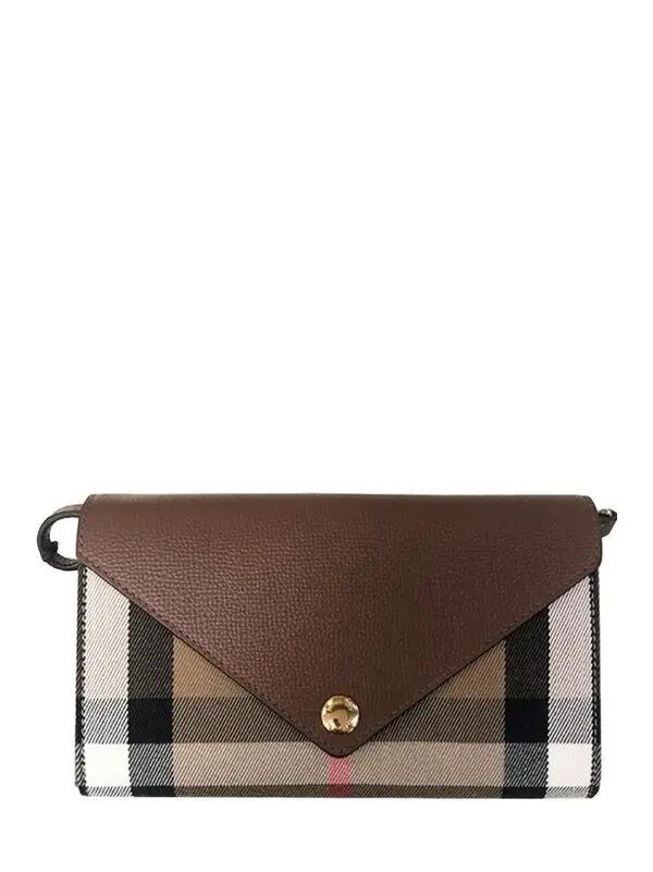 Burberry Clamshell Check Crossbody Bag - Green