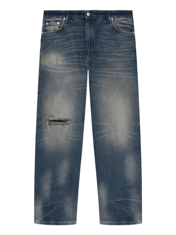 MISBHV Faded Distressed Denim Trousers - Gray