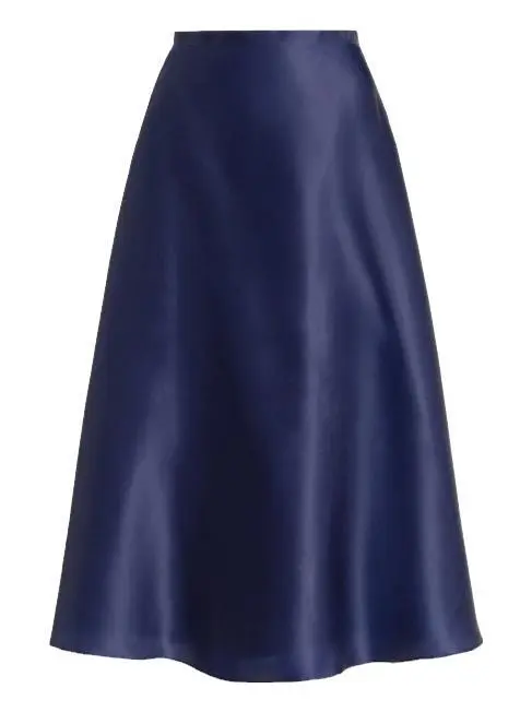 Alberta Ferretti Satin Organza A-line Skirt - Blue