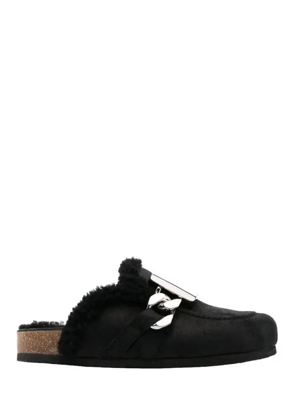 J.W.ANDERSON Open-heeled Mules With Chain Detailing - Black