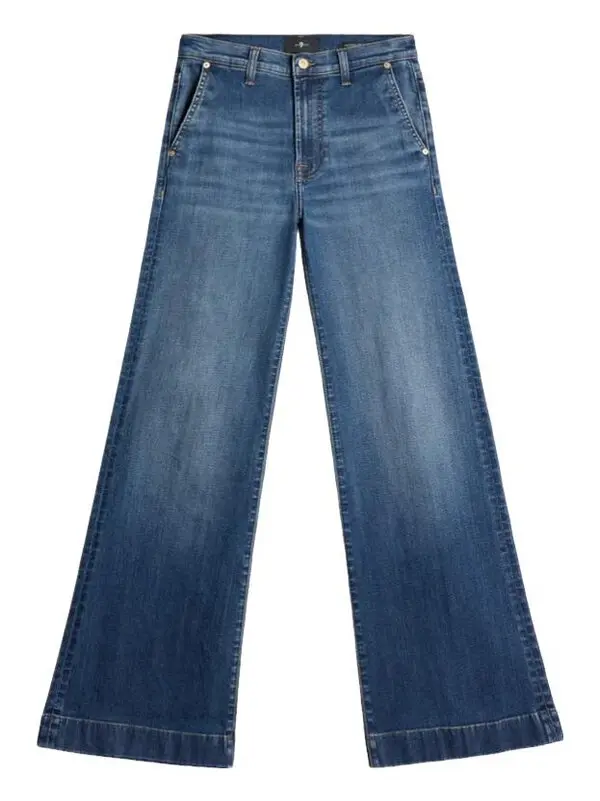 7 For All Mankind Dojo High-waisted Flared Jeans - Blue