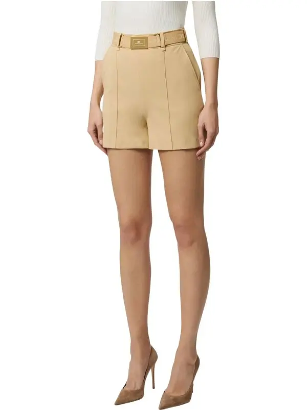 Elisabetta Franchi Belted Shorts - Camel
