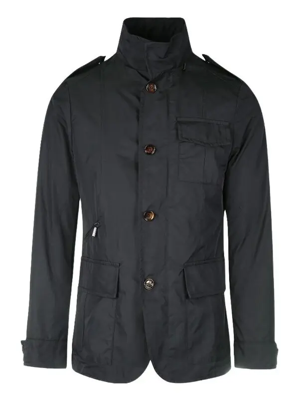 MOORER Shell Windbreaker Jacket - Black