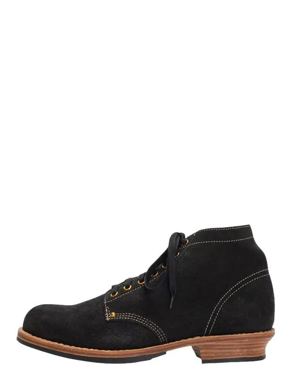 Visvim Round Toe Lace-up Ankle Boots - Black